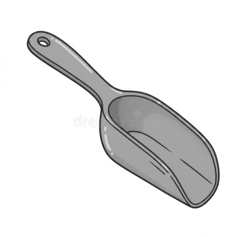Gray Plastic Scoop Illustration on White Background Stock Illustration ...