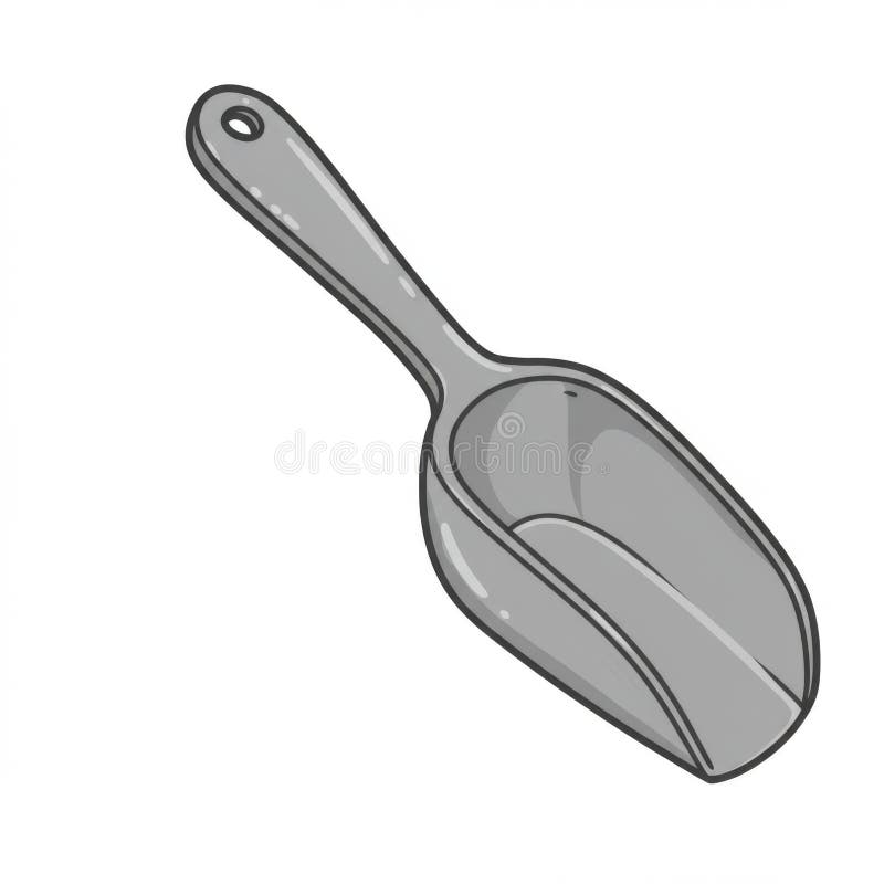 Gray Plastic Scoop Illustration on White Background Stock Illustration ...