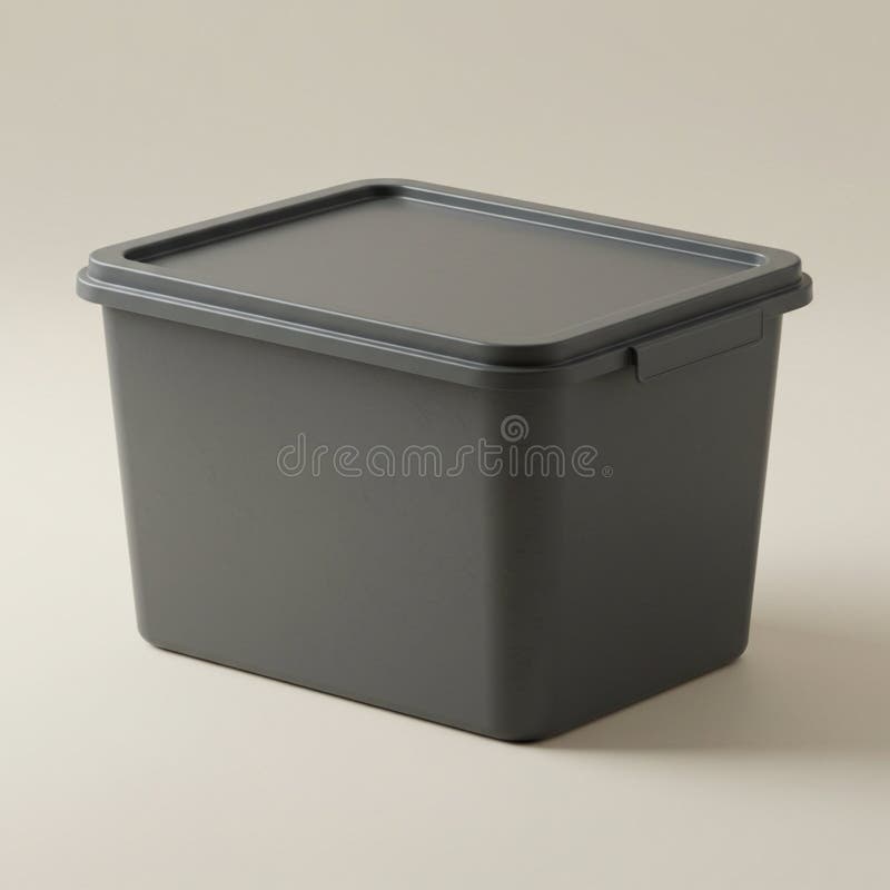 A Gray Plastic Storage Container with a Secure, Fitted Lid. the Box Has ...