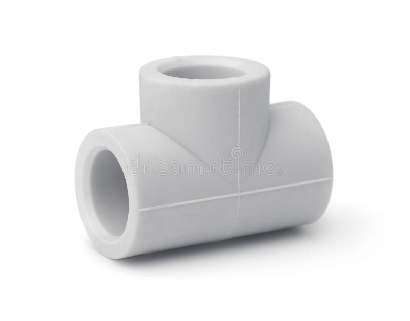 Gray plastic tee fitting stock photo. Image of pipes - 305176756