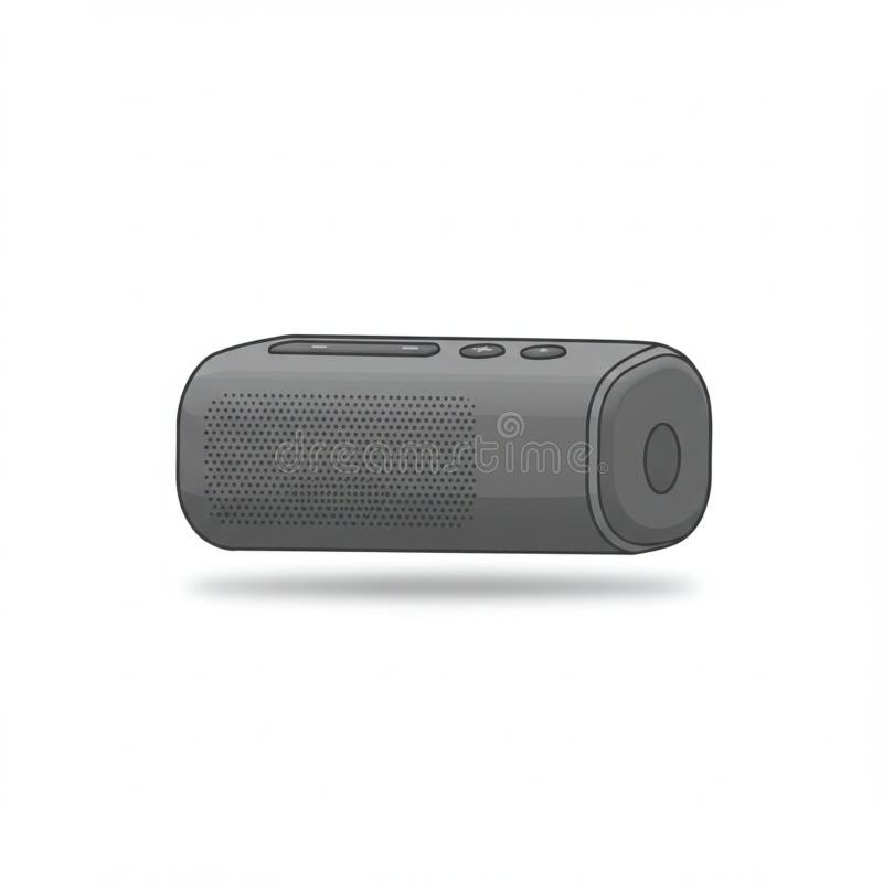 Gray Portable Speaker with a Rounded Rectangular Shape. the Speaker ...