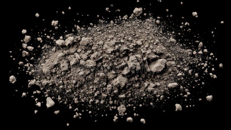 Gray Powder Exploding Against Black Background Stock Illustration ...