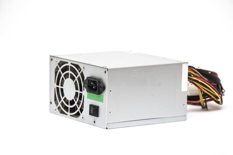 Computer Power Supply on a White Background Stock Photo - Image of ...