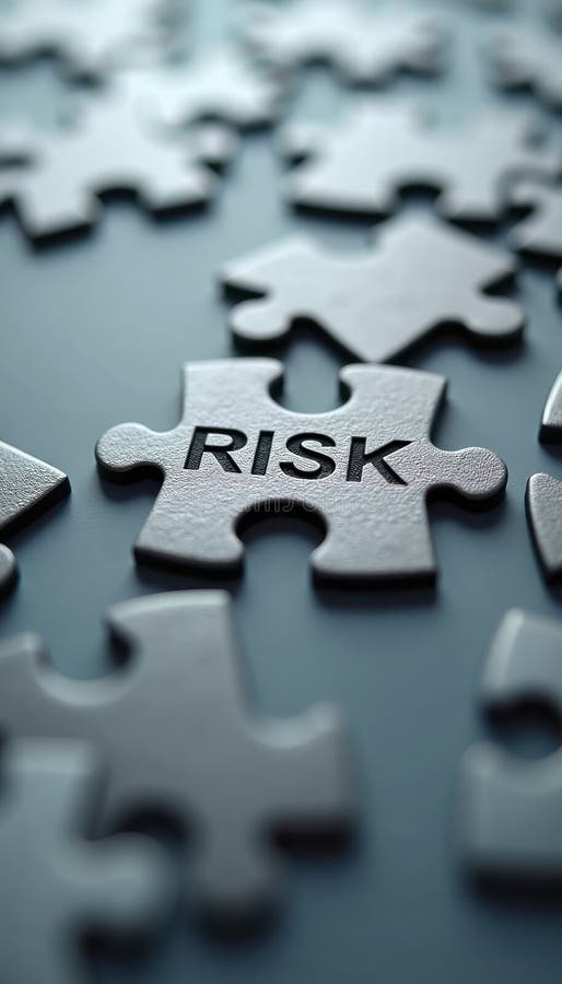 Gray Puzzle Pieces with Risk, Management Concept. Business Risk ...