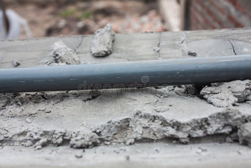 Gray PVC Pipe Use To Put Electrical Wire Inside Stock Photo - Image of ...