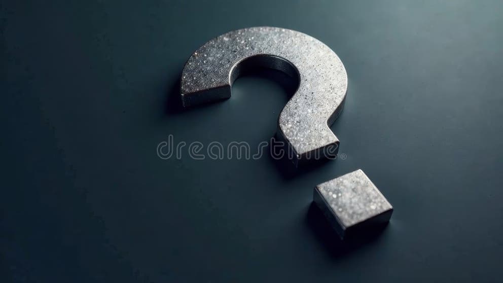 Gray Question Mark on Dark Background Stock Photo - Image of background ...