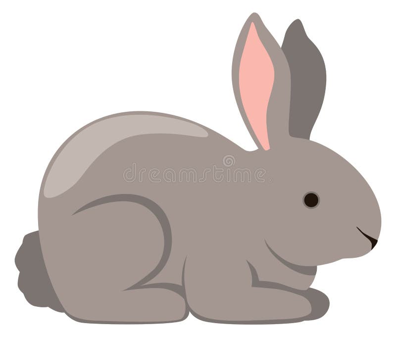 Gray Rabbit Icon. Cute Bunny Stock Vector - Illustration of adorable ...