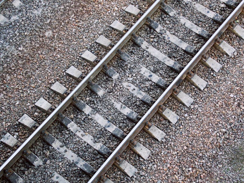 The gray Railway rails. stock image. Image of train - 154082683