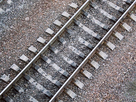 The gray Railway rails. stock image. Image of train - 154082683