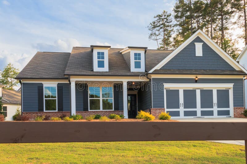 A Gray Ranch Style Model House Stock Image - Image of architecture ...