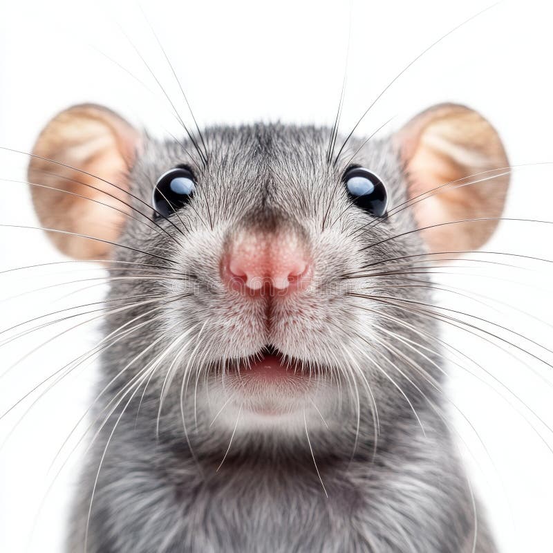 Gray Rat with Transparent Background Viewed from the Front Stock Photo ...