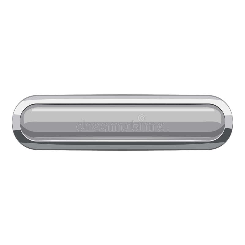 Gray Rectangular Button Icon, Cartoon Style Stock Vector - Illustration ...