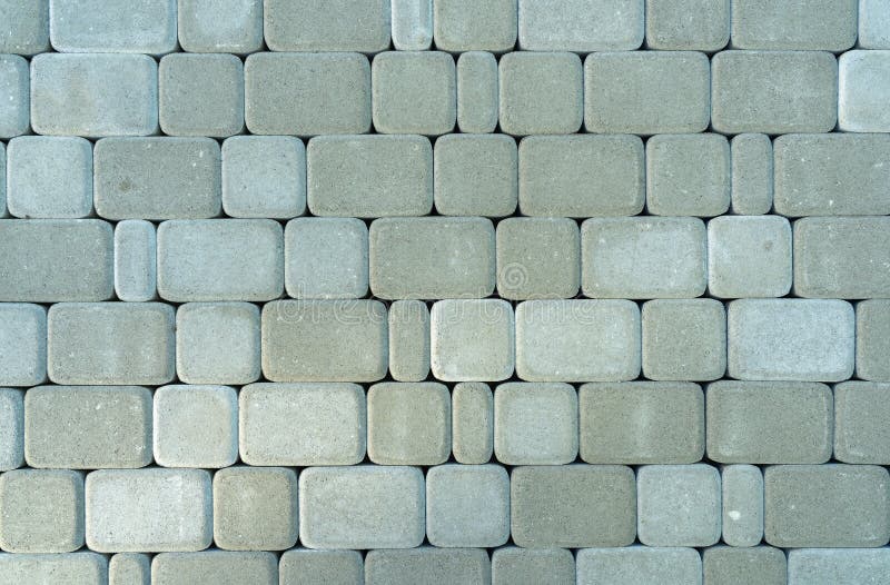 Gray Rectangular Paving Slabs with Rounded Edges Stock Image - Image of ...