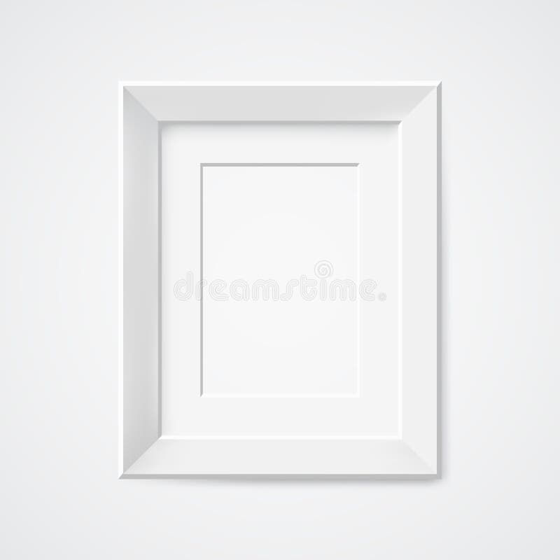Gray Rectangular Photo Frame with Shadow Stock Vector - Illustration of ...