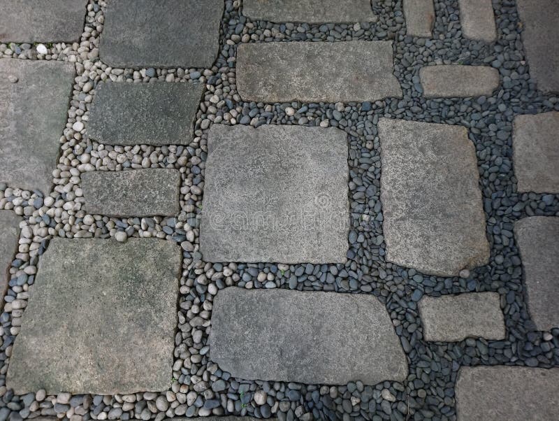 Gray Rectangular Paving Slabs with Rounded Edges. Top View Stock Photo ...