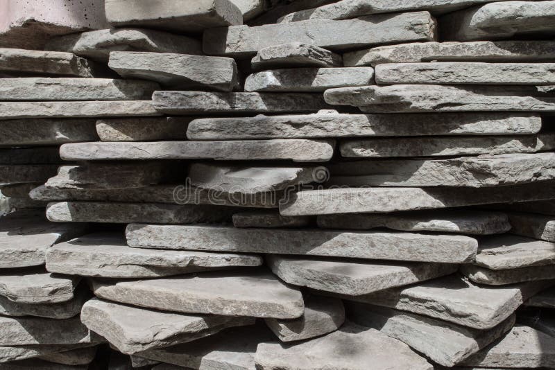 Gray Rectangular Stones are Stacked One on Another Stock Image - Image ...