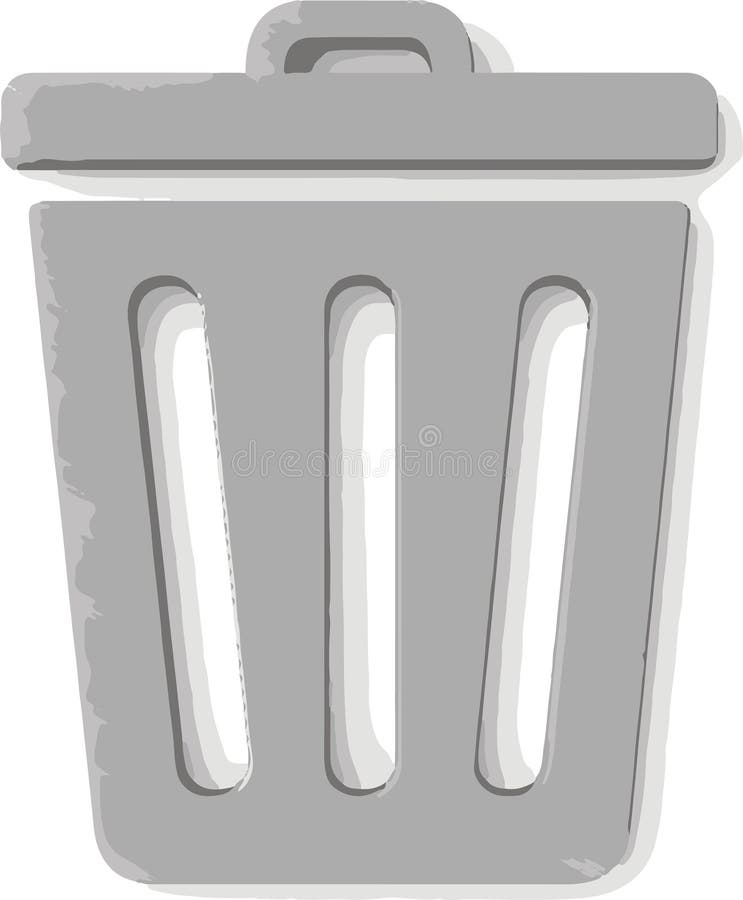 Gray Recycle Bin Icon: Delete, Trash, Waste Management Symbol Stock ...