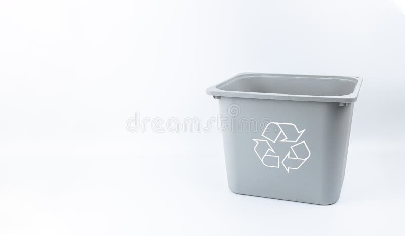 Grey open recycle bin stock photo. Image of recycling - 3813100