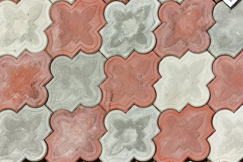 Gray and Red Arabesque Tile Blocks Stock Image - Image of pattern ...