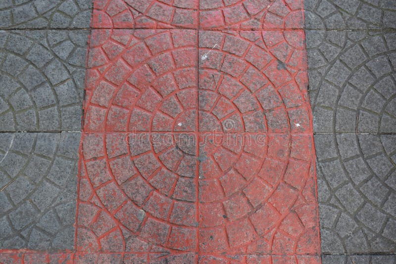 Gray and Red Catwalk Outdoor Tile Stock Photo - Image of surface, road ...