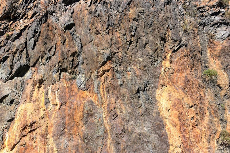 Gray Red Yellow Rock Face Close-up, Mountain in Nature Stock Photo ...