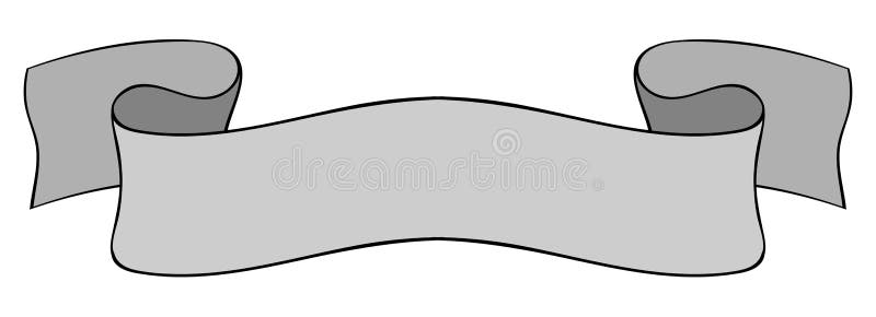 Gray ribbon banner stock vector. Illustration of template - 128092118