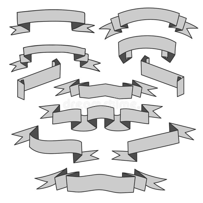 Gray Ribbons Set stock vector. Illustration of isolated - 74970938
