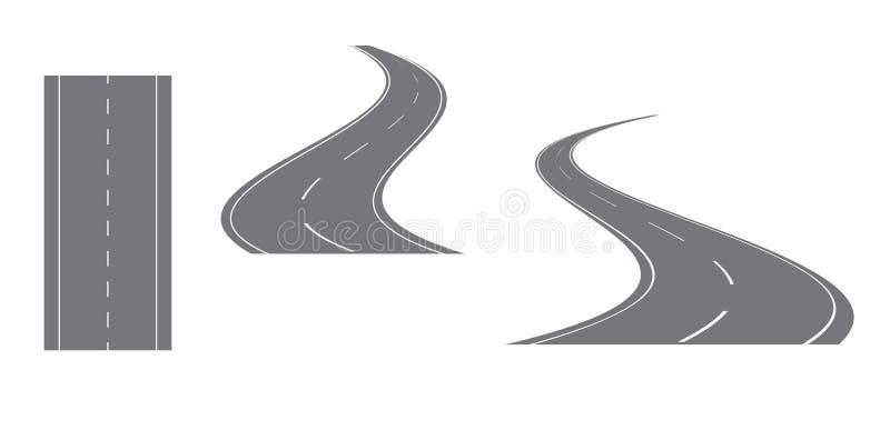 Gray Road with White Markings - Set - Vector Stock Vector ...
