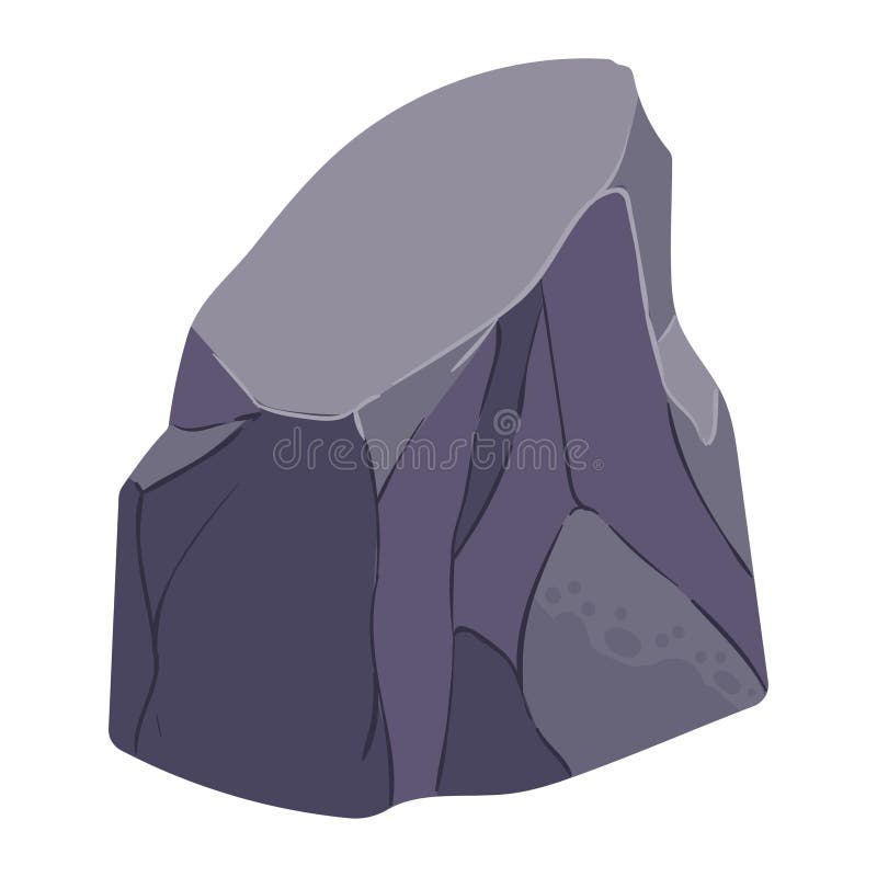 Gray rock icon stock vector. Illustration of drawing - 255878584