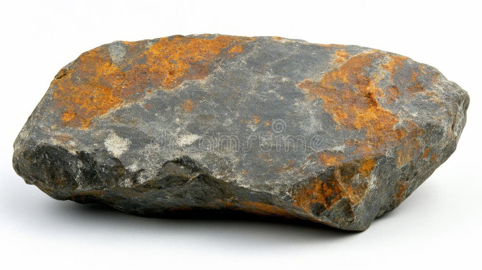 A Gray Rock with Rust-Colored Patches Stock Illustration - Illustration ...