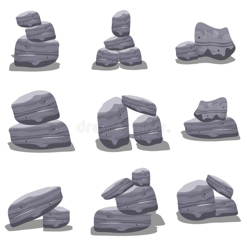 Gray rock style vector art stock vector. Illustration of element - 77526398