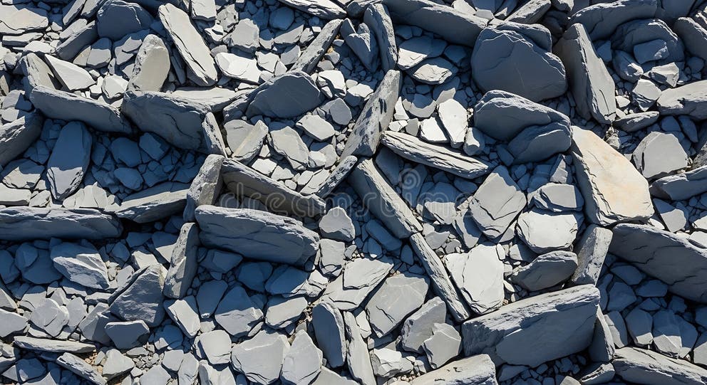 Gray Rocks are Arranged in an Interlocking Pattern. Flat Stones ...