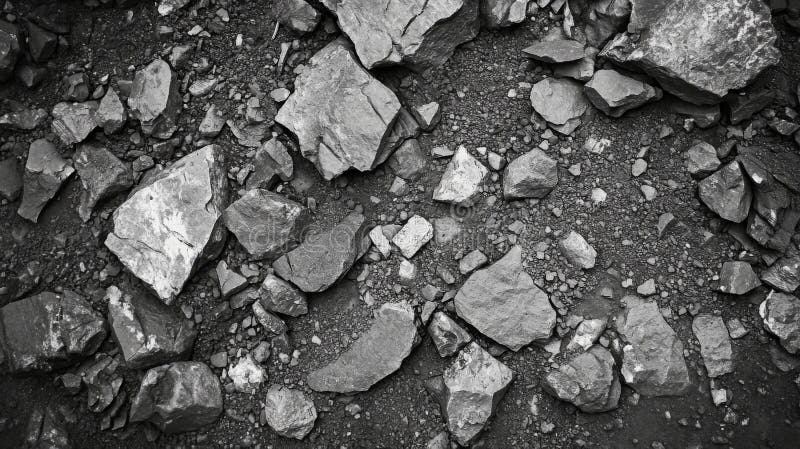 Gray Rocks and Dark Gravel Ground Texture Stock Illustration ...