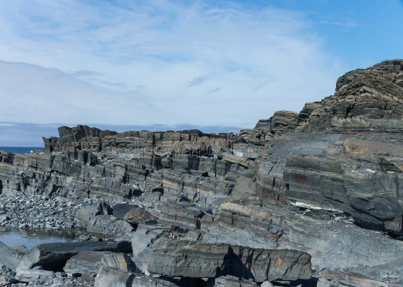 Gray rocks on the seashore stock image. Image of kola - 62365125