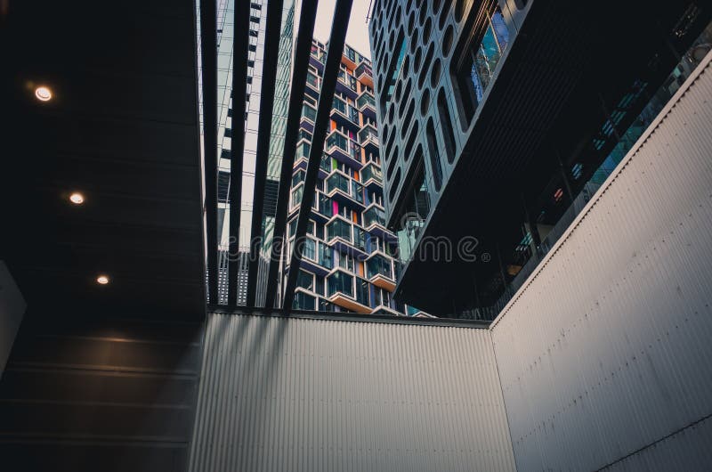 Gray Room Under High Rise Buildings Picture. Image: 116695164