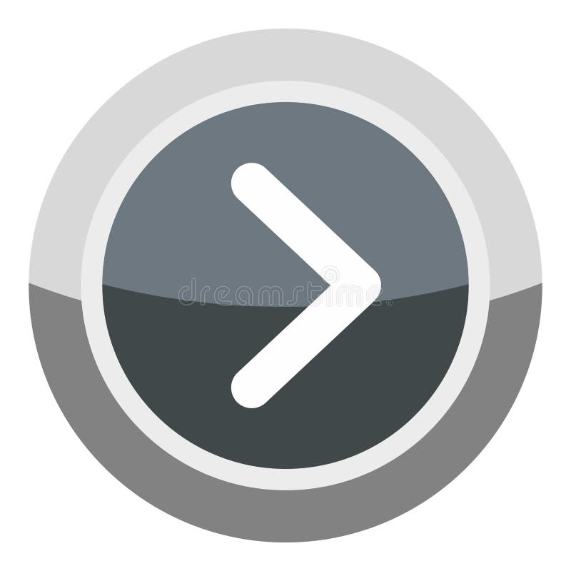 Gray Button with White Arrow Icon, Flat Style Stock Vector ...