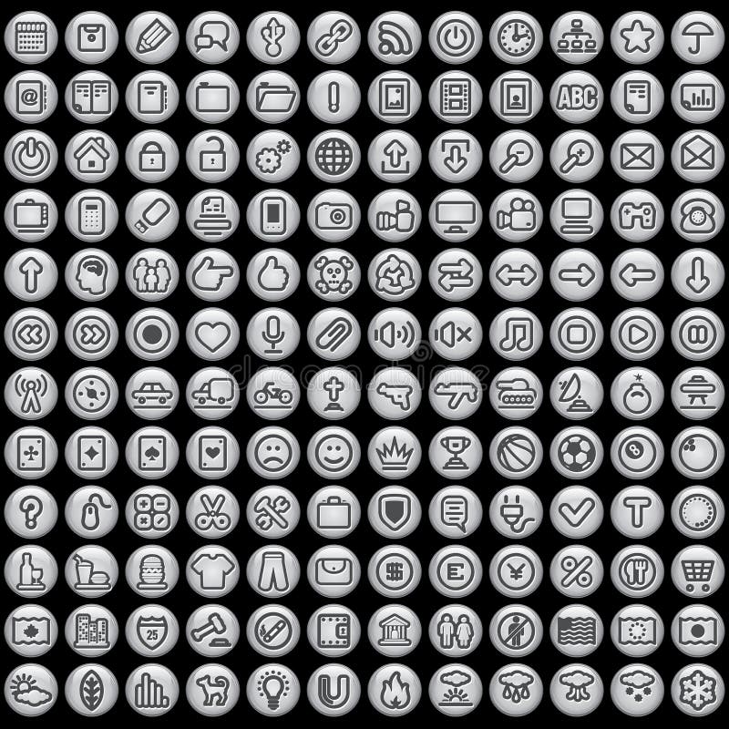 Gray Round Buttons stock vector. Illustration of game - 59782725