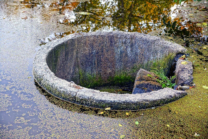 Gray Round Concrete Dam on the Lake Stock Photo - Image of abandoned ...