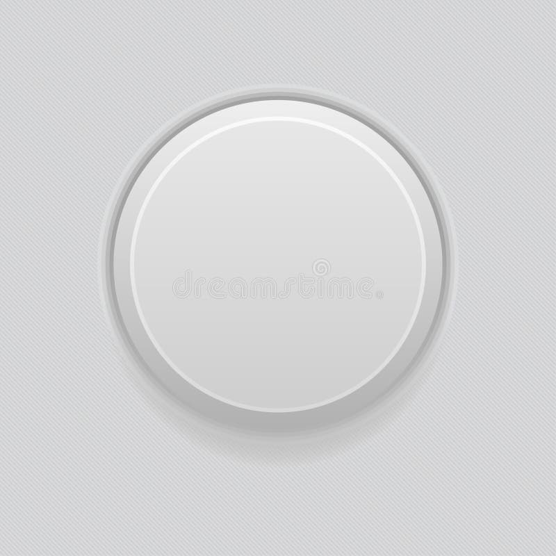 Gray Round Push Button. Plastic 3d Interface Element Stock Vector ...