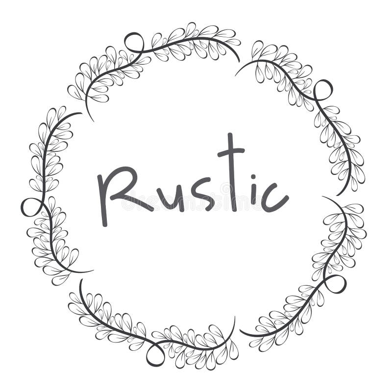 Gray Rustic Emblem Branches Icon Stock Vector - Illustration of leaf ...