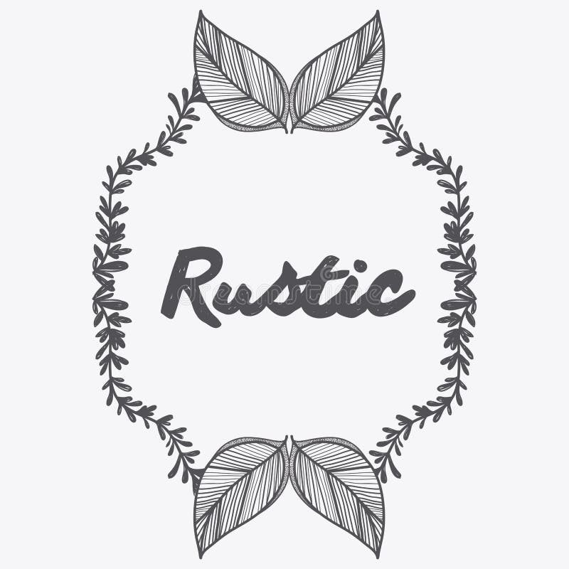 Gray Rustic Emblem Leaves Icon Stock Vector - Illustration of rose ...