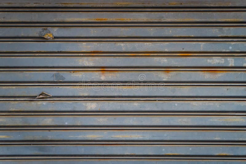Gray Rustic Store Retail Metal Gate Wall. Stock Image - Image of metal ...