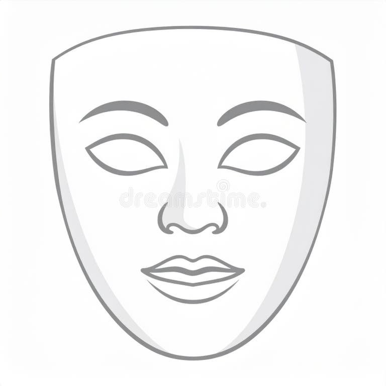 Gray Scale Minimalist Mask Illustration Stock Illustration ...