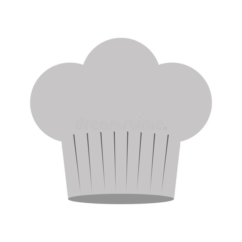 Gray Scale Silhouette of Chefs Hat in Cake Shape Stock Vector ...