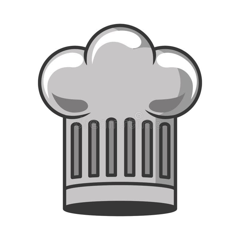 Gray Scale Silhouette with Chefs Hat Stock Illustration - Illustration ...