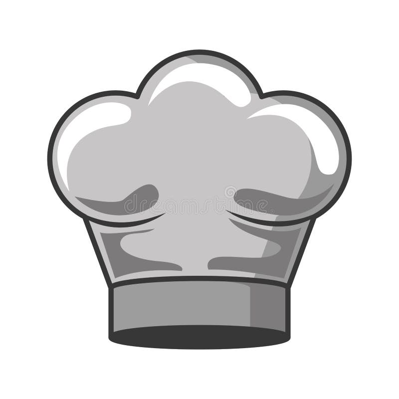 Gray Scale Silhouette with Chefs Hat Stock Illustration - Illustration ...