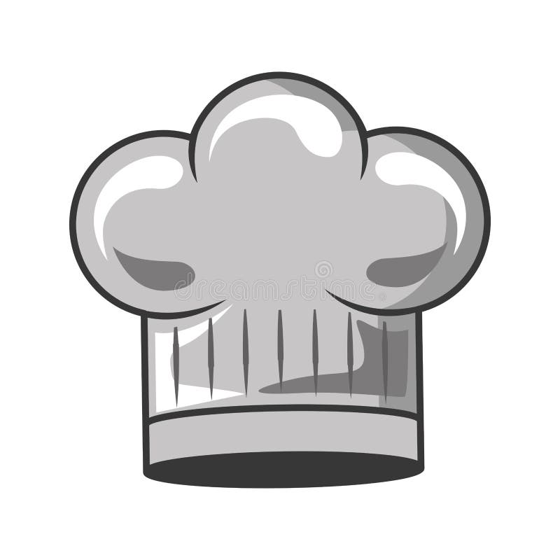 Gray Scale Silhouette with Chefs Hat Stock Illustration - Illustration ...