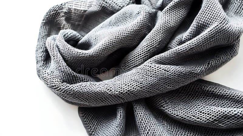 A Gray Scarf is Draped Over a White Surface Stock Image - Image of ...