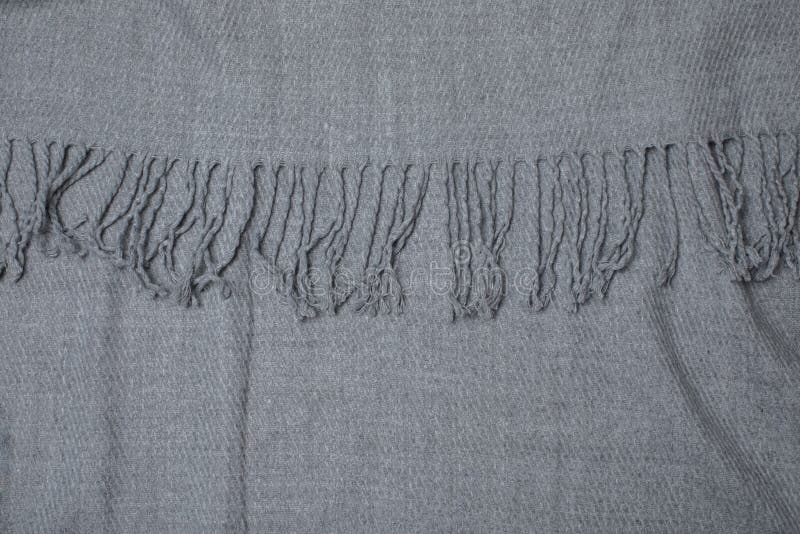 Gray Scarf Texture with Fringe Stock Image - Image of beautiful, fabric ...