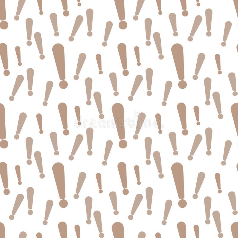 Gray Seamless Pattern of Exclamation Mark. Vector, Eps10 Stock Vector ...